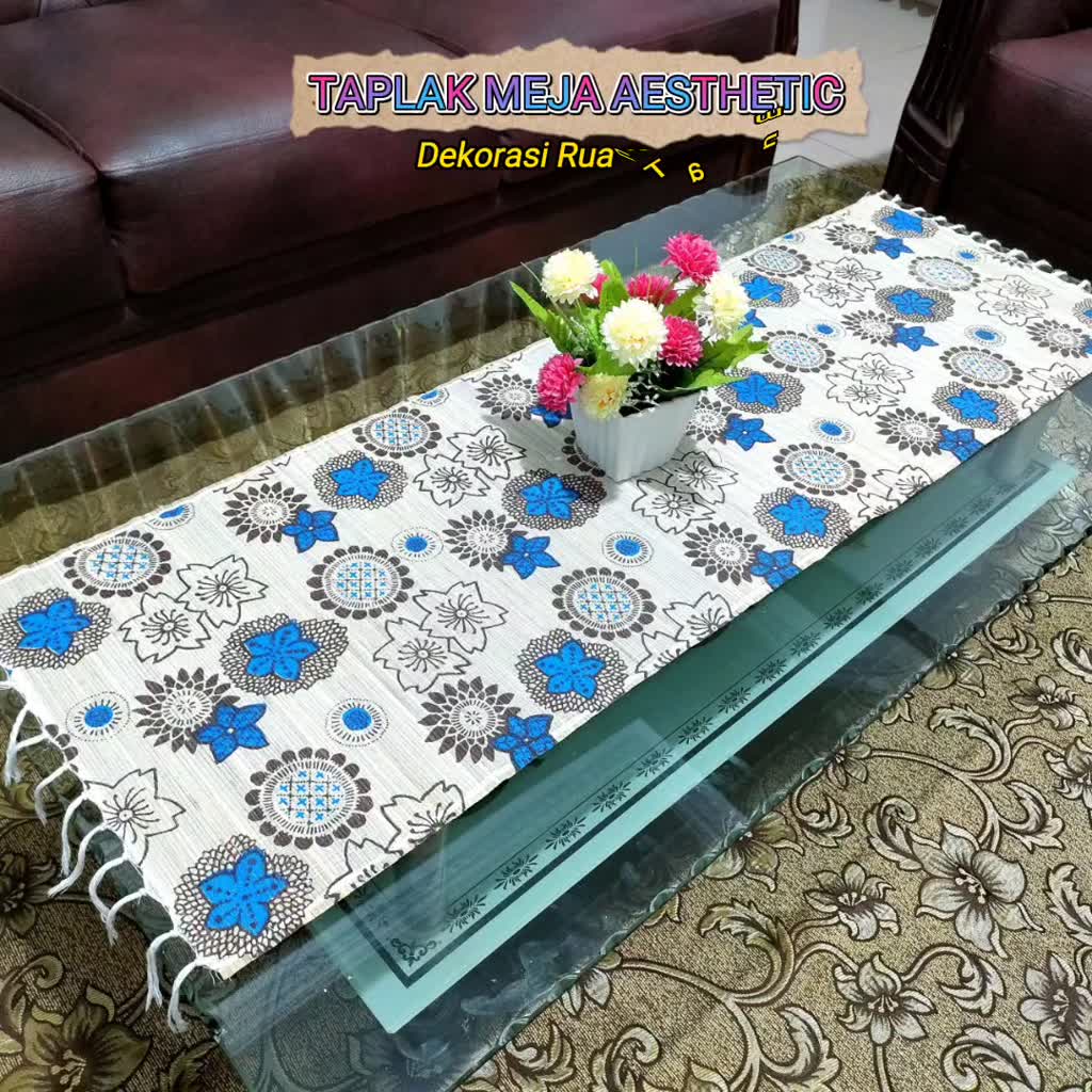Jual Taplak Meja Tamu Tenun Mendong Table Runner Lebaran Aesthetic ...