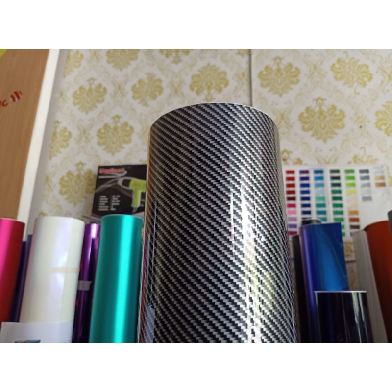 Jual Sticker Karbon 2D Kevlar Silver Hitam Lebar 152cm | Shopee Indonesia