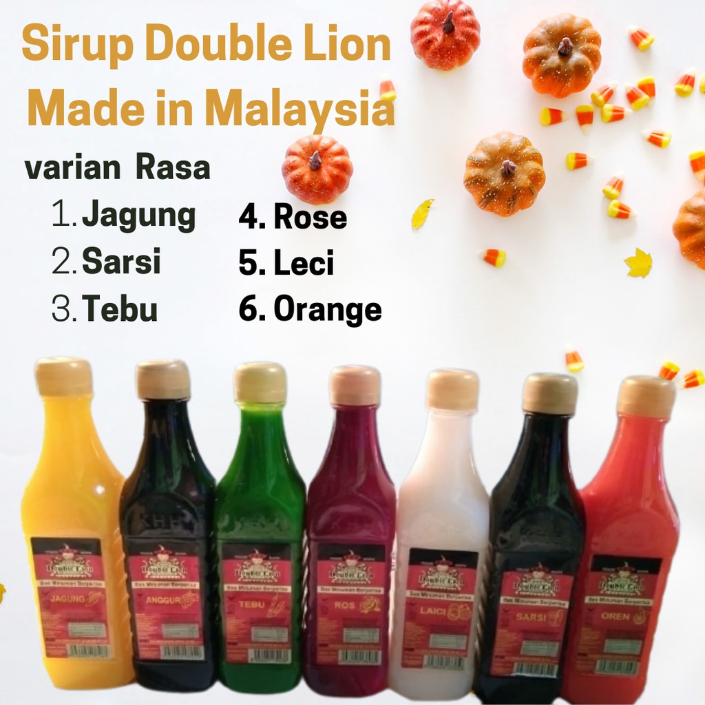 Jual Sirup Double lion/Sirup original Malaysia/375ml/1kg 2 pcs | Shopee ...