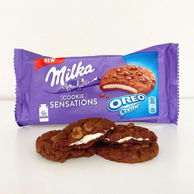 Jual Milka Oreo Creme Cookie Sensation Biskuit rasa Coklat Milka Oreo ...
