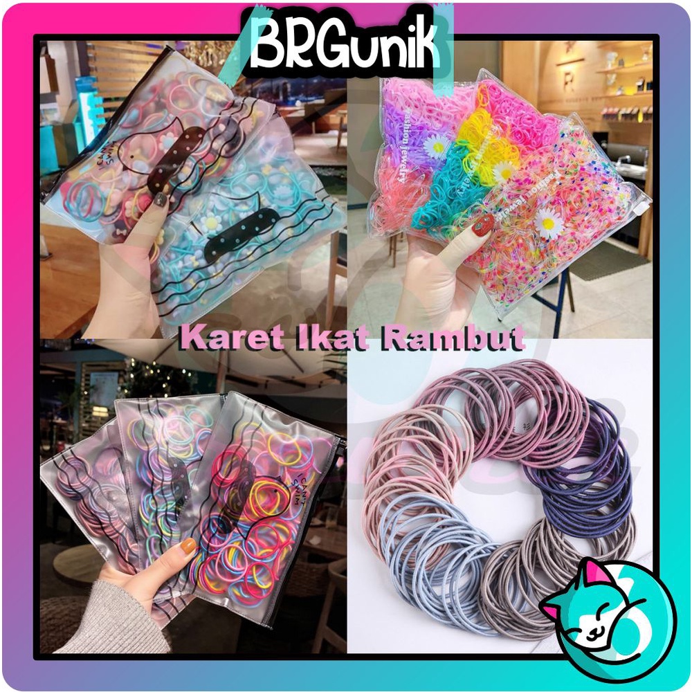 Jual BRGUNIK Karet Rambut / Ikat Rambut Warna Warni / Ikat Rambut ...