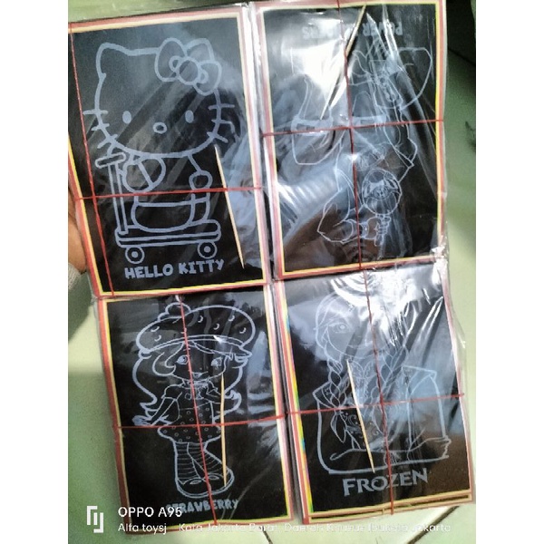 Jual mainan gosok lidi karakter kartun isi 20 pcs ukuran P14,5x L9,5 ko ...