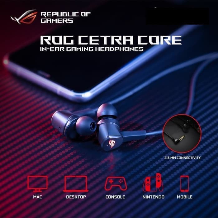 Jual ASUS ROG Cetra Core (In-ear Gaming Headphones for PC Console ...