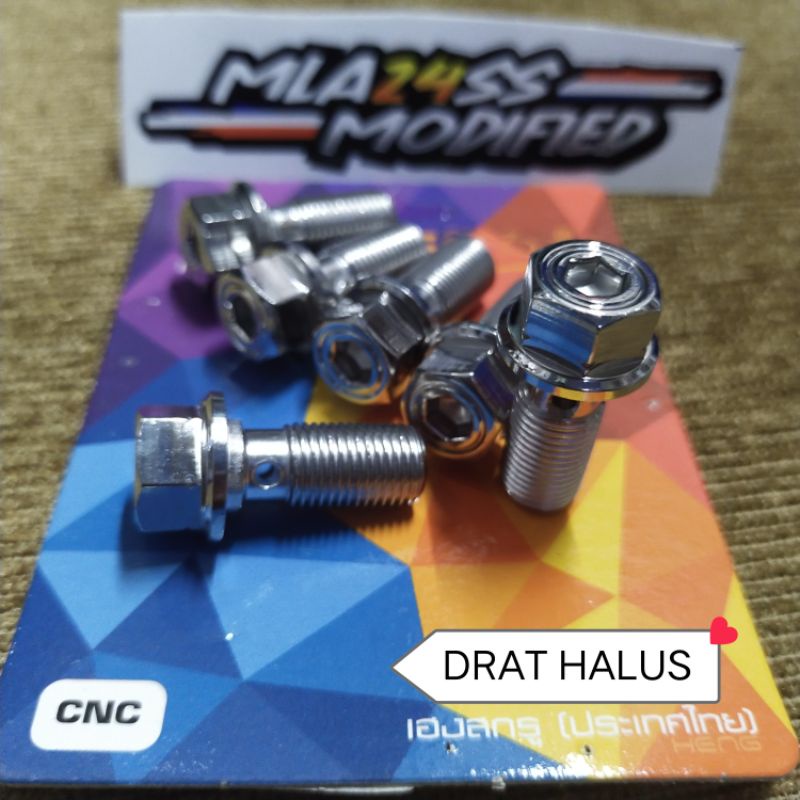 Jual baut nepel neple banjo kaliper dua kunci 2 drat kasar dan halus hexagon 2 kunci Heng ...