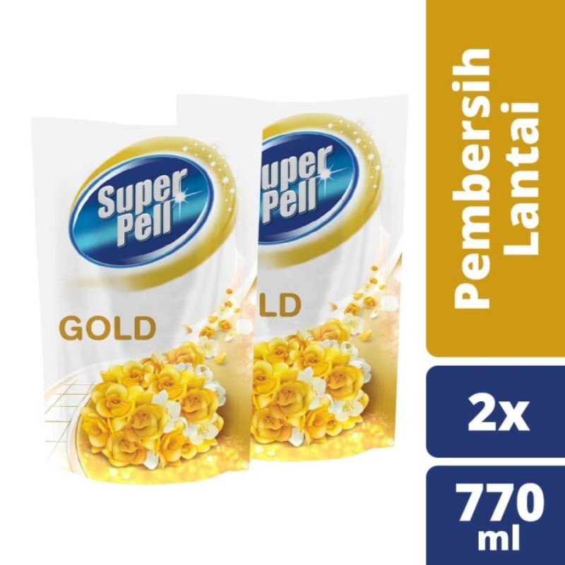 Jual Super Pell Pembersih Lantai Harum Gold 770 Ml Twin Pack | Shopee ...
