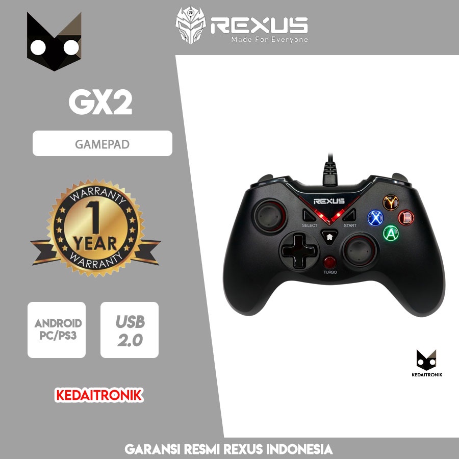 Jual Rexus Gamepad GX2 Gladius Gaming Joystick PRO Stick PC PS3 Android ...