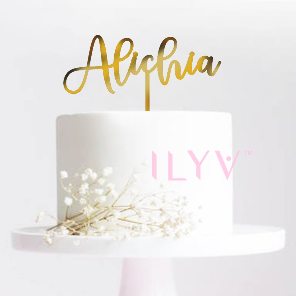 Jual Custom Name Cake Topper / Kustom Nama Cake Topper / Hiasan nama ...