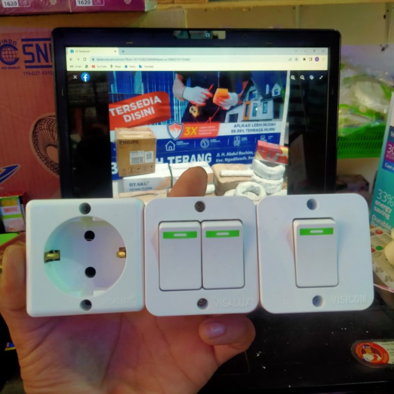 Jual Saklar Tempel White Visalux Visicom SNI LMK ISO BERSERTIFIKAT ...
