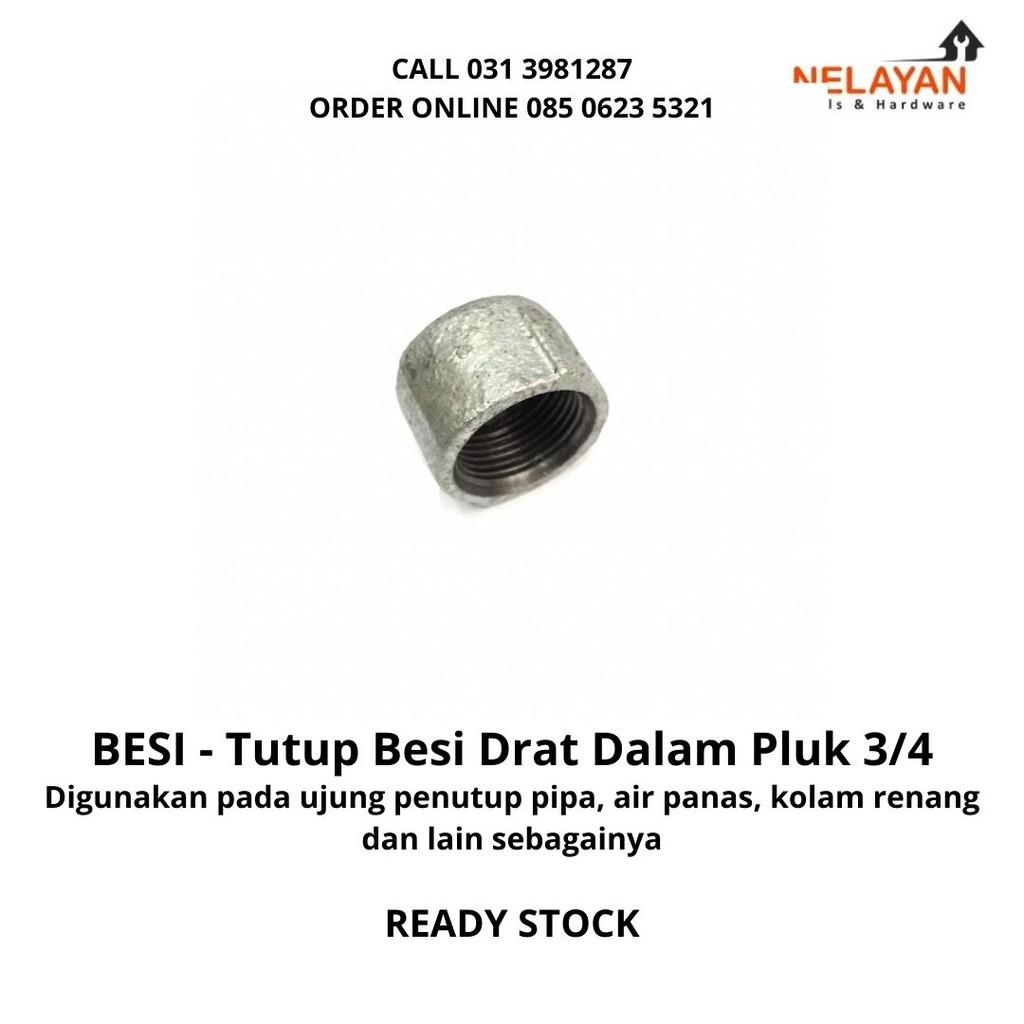 Jual BESI - Tutup Besi Drat Dalam Pluk 3/4 | Shopee Indonesia