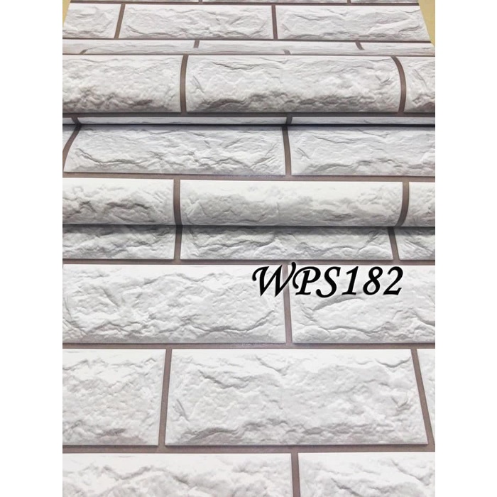Jual Wallpaper Stiker Dinding Batu Bata Putih Abu WPS 182 Walpaper ...