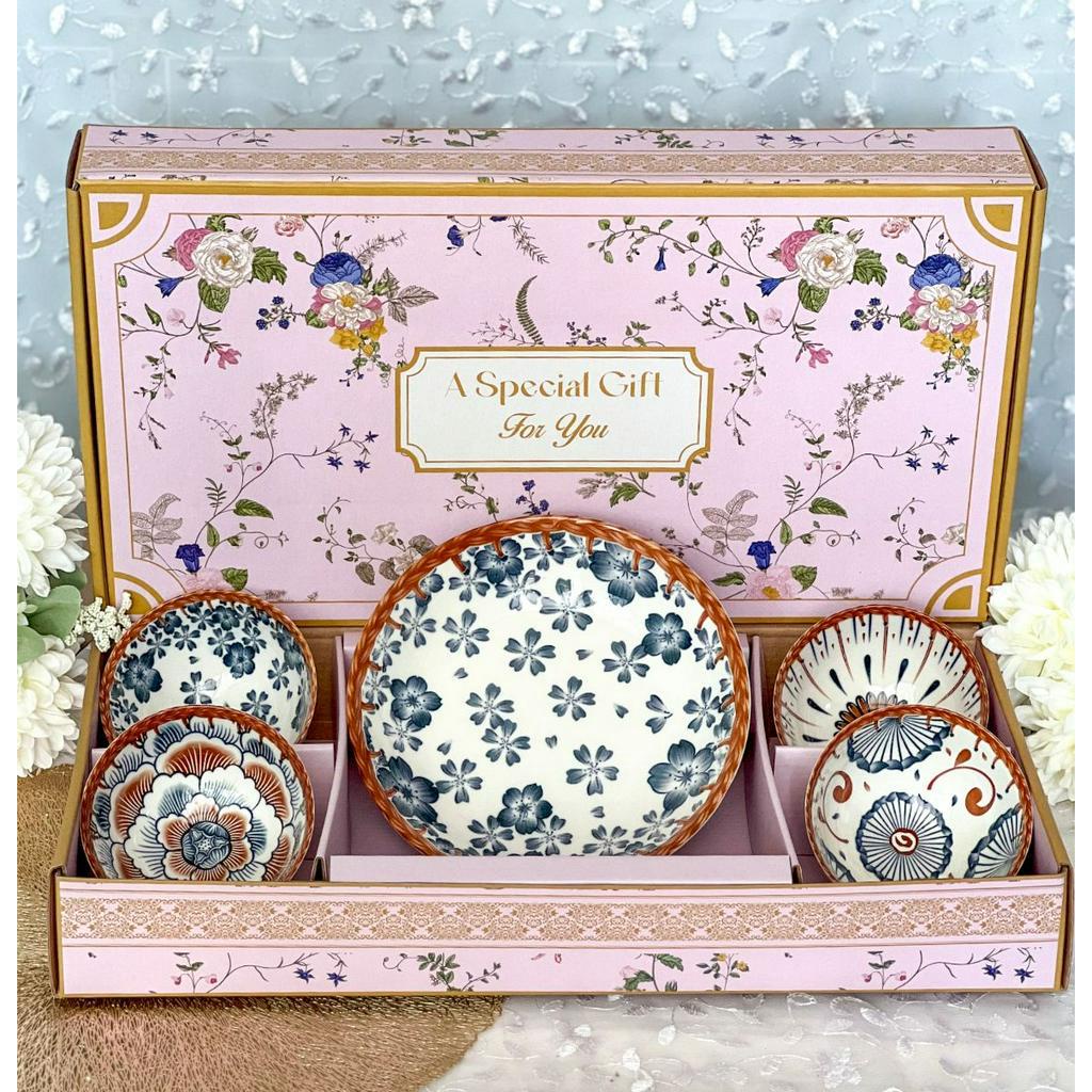 Jual Floral Gift Box Bohemian Brown Bowl & Plate Hamper Parsel | Shopee ...