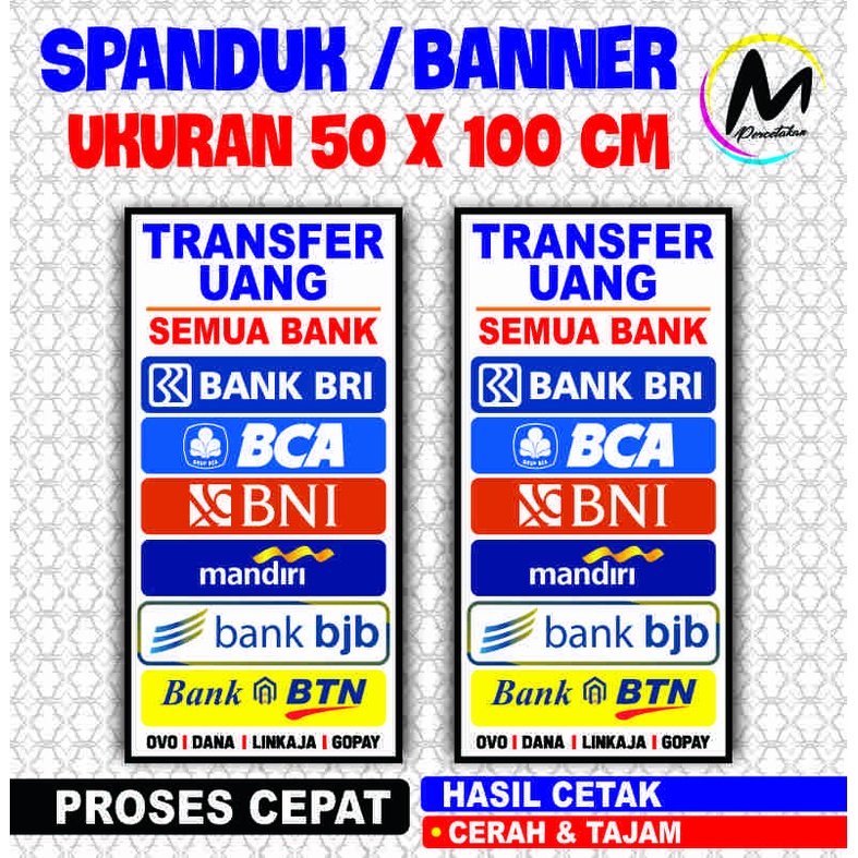 Jual Cetak Banner Transfer Bank Vertikal - Ukuran 50x100 Cm | Shopee ...