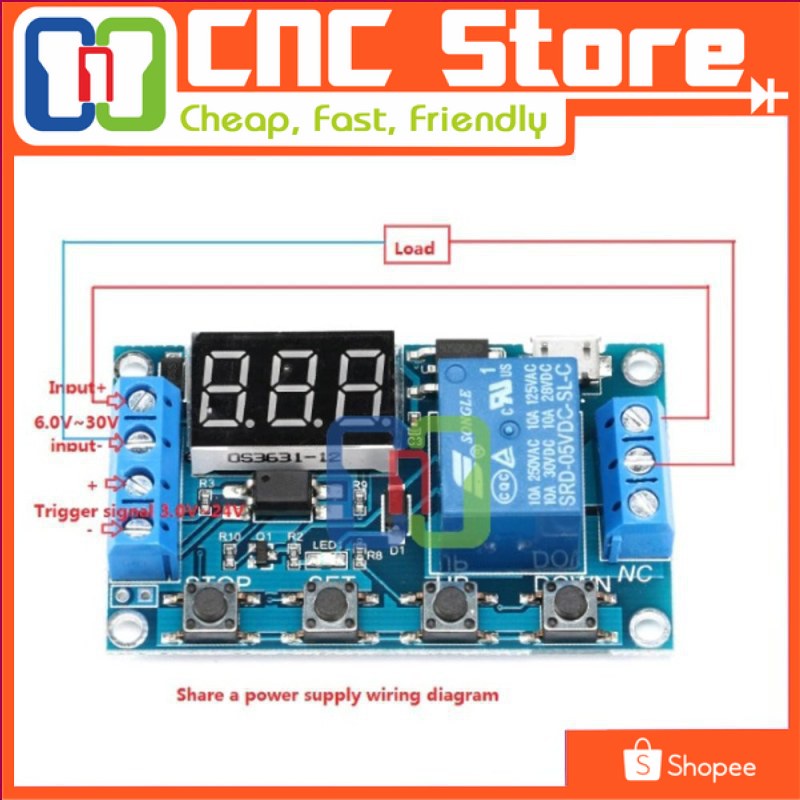 Jual [MDL-0010] Digital Timer Control Module 1CH Relay Modul Switch ...