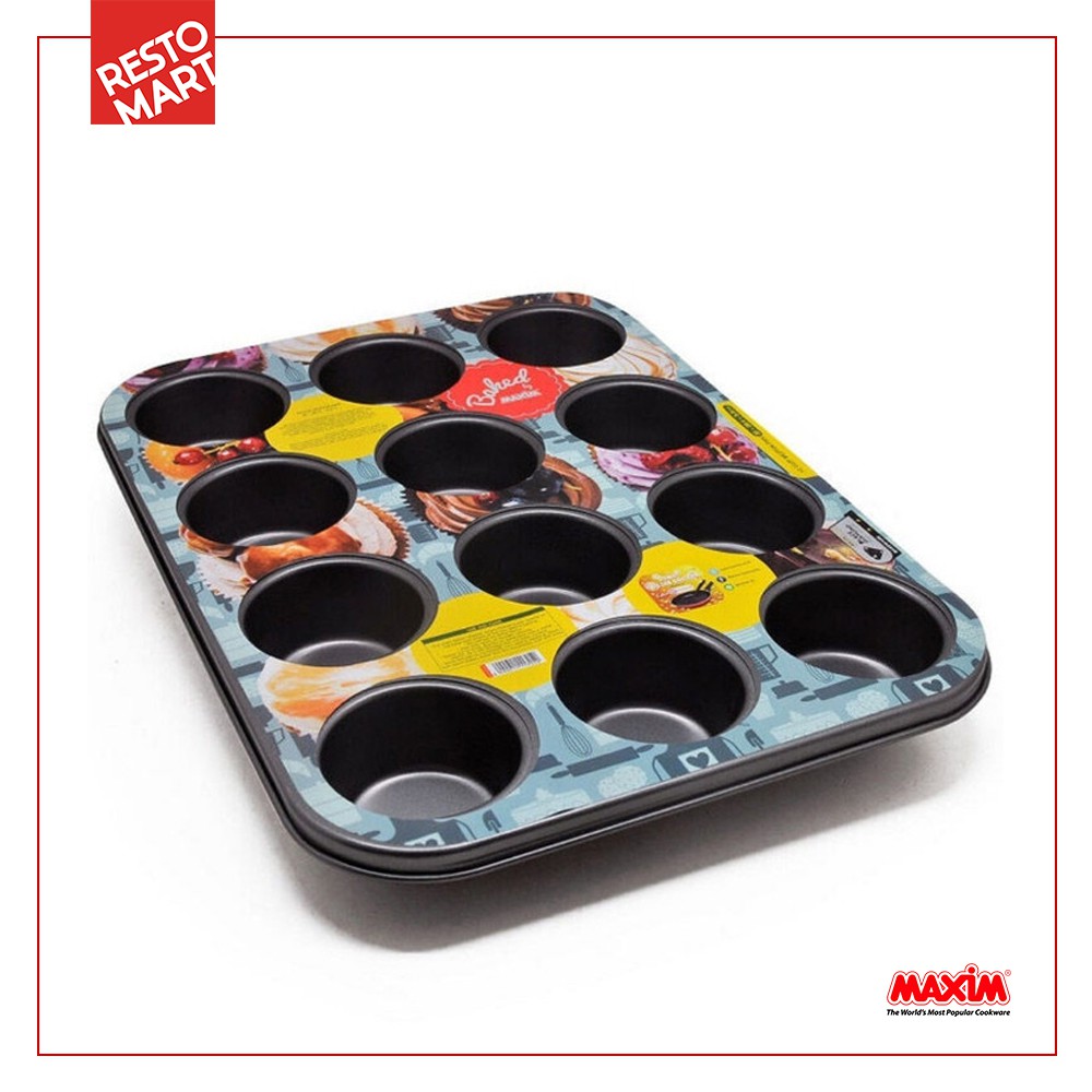 Jual Loyang Muffin / 12 Cup Muffin Pan Anti Lengket MAXIM Stainless ...