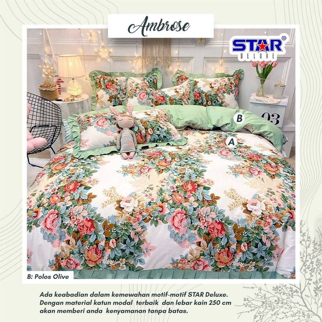 Jual Sprei Set Premium Katun STAR Motif Ambrose | Shopee Indonesia
