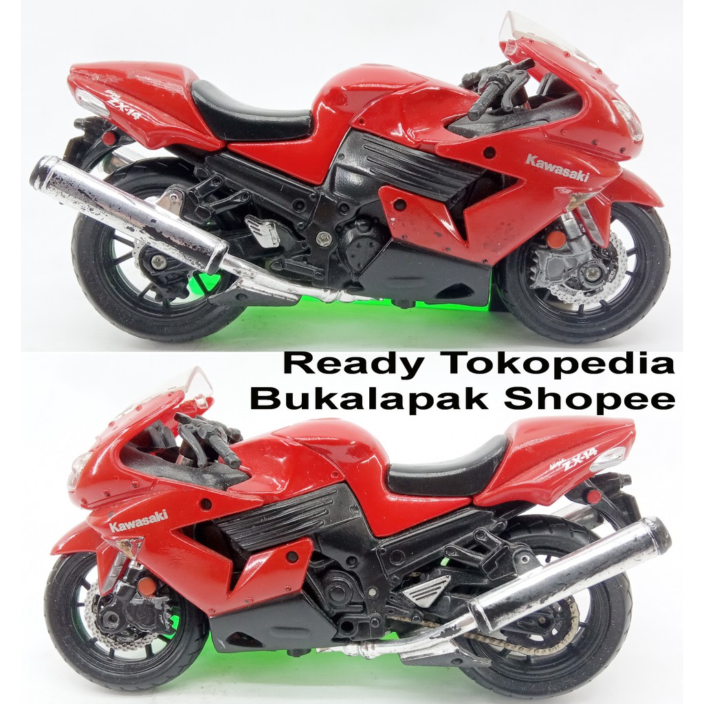 Jual Maisto Moge Kawasaki Ninja ZX14 Skala 18 Loose Minus Cat Bahan ...