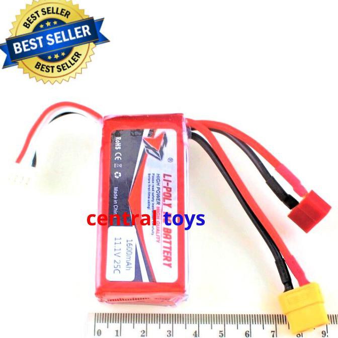 Jual battery lipo 3S 11.1V 1600mAH 25C dual soket dean T XT60 for DIY drone | Shopee Indonesia