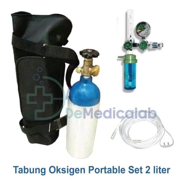 Jual Regulator Tabung Oksigen Portable Travel 2 Ltr Set (Tabung-Regulator-Nasal) | Shopee Indonesia