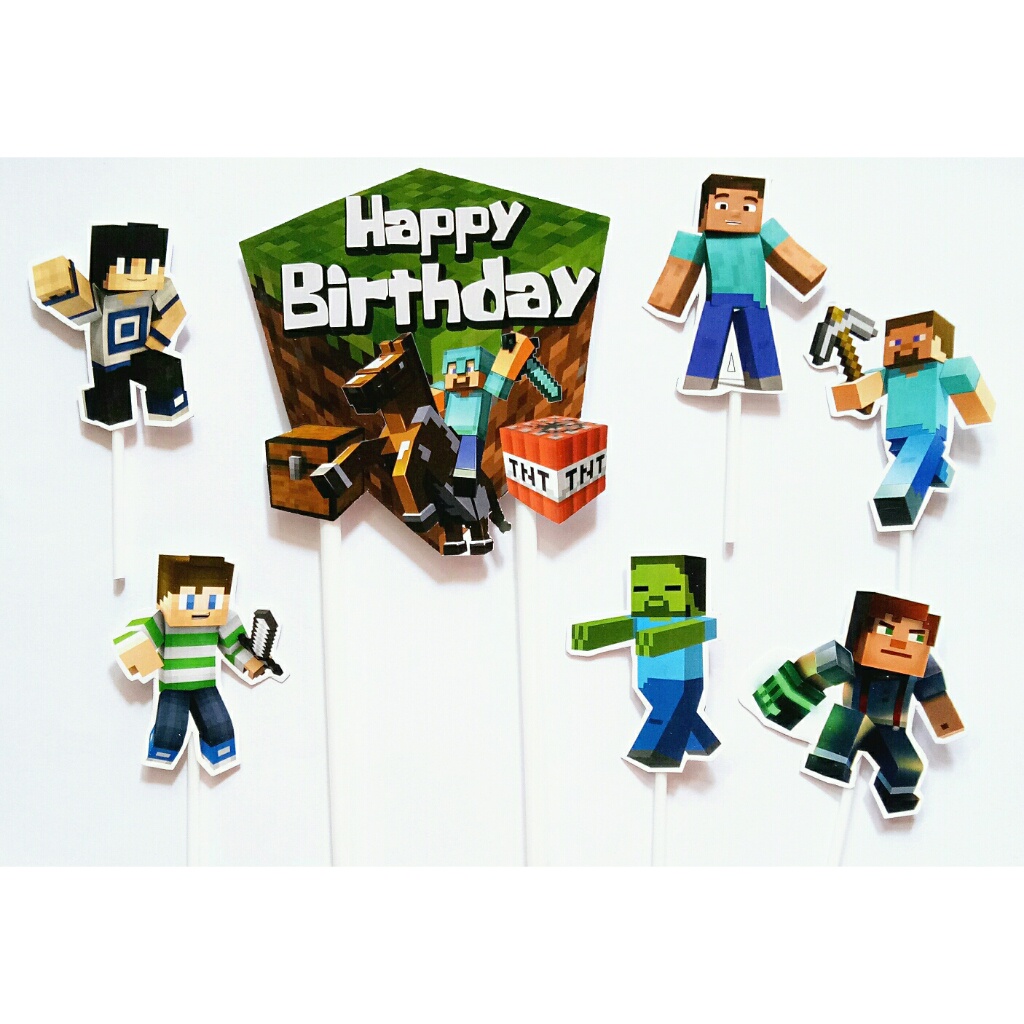 Jual satu set isi 7 cake topper hiasan kue ulang tahun karakter ...