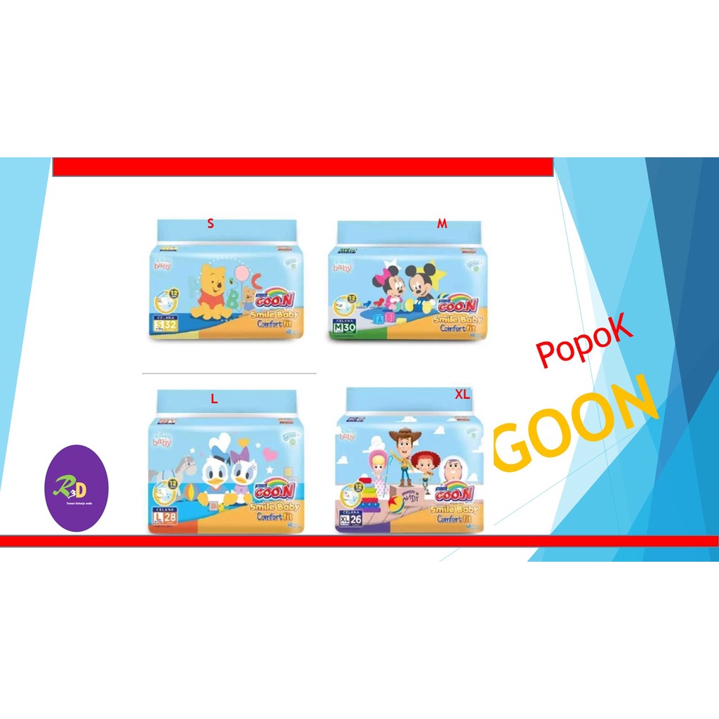 Jual GOON Smile Baby COMFORT FIT Diapers Ukuran S32 M30 L28 XL26 | Shopee Indonesia