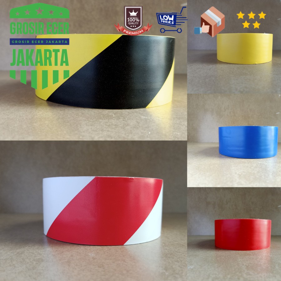 Jual HS PVC FLOOR MARKING TAPE | LAKBAN LANTAI 48mm x 33m police line | Shopee Indonesia