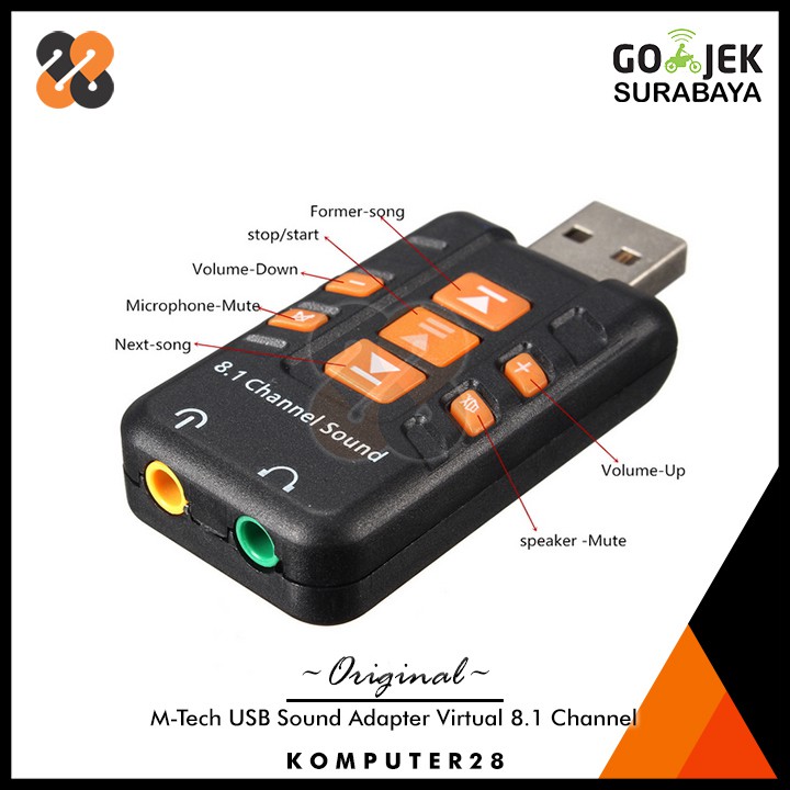 Jual M-Tech Soundcard USB Adapter 8.1 Channel - Plug n Play ...