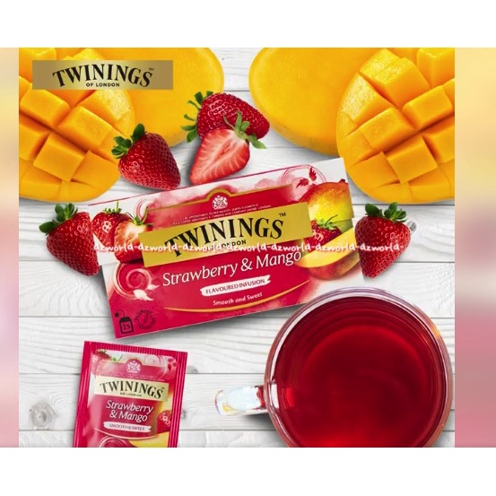 Jual Twinings Strawberry & Mango Flavoured Infusion 25Bag Teh Rasa Buah ...