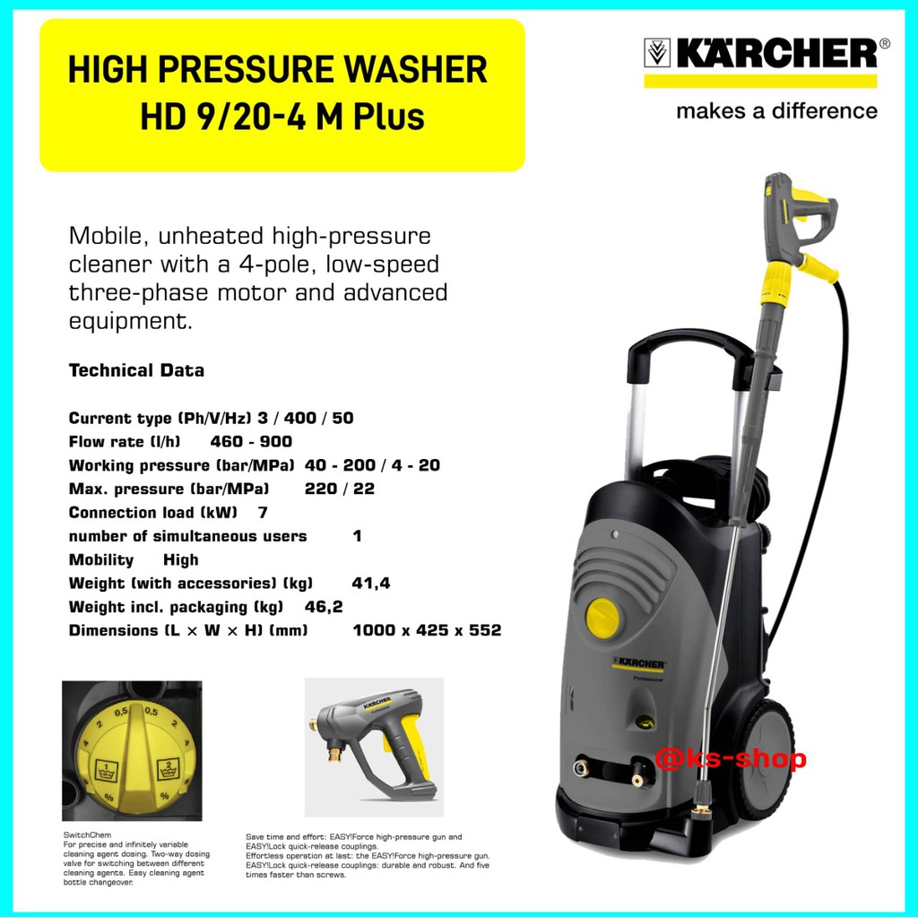 Jual Karcher High Pressure Washer HD 9/20-4 M Plus 200 Bar 3 Phase | Shopee Indonesia