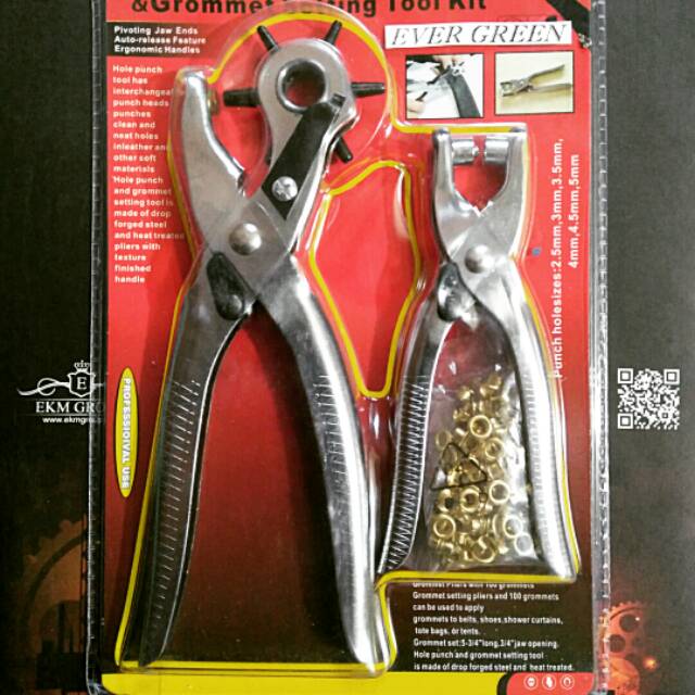 Jual Alat Tang Plong (2 pcs): Pembolong Sabuk Tas Kulit + Alat Pasang ...