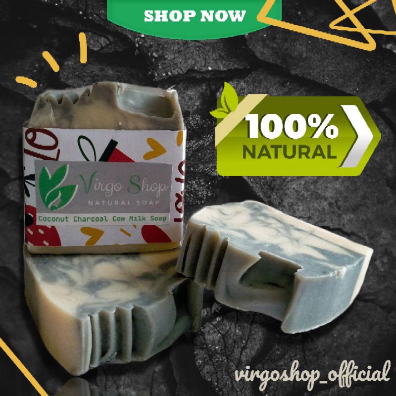 Jual Coconut Charcoal Cow Milk Soap/Sabun Susu Sapi Coconut Charcoal ...