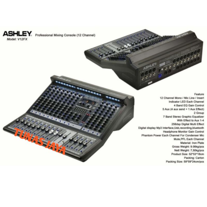 Jual MIXER ASHLEY V12FX ORIGINAL MIXER ASHLEY V12 FX MIXER ASHLEY 12 ...