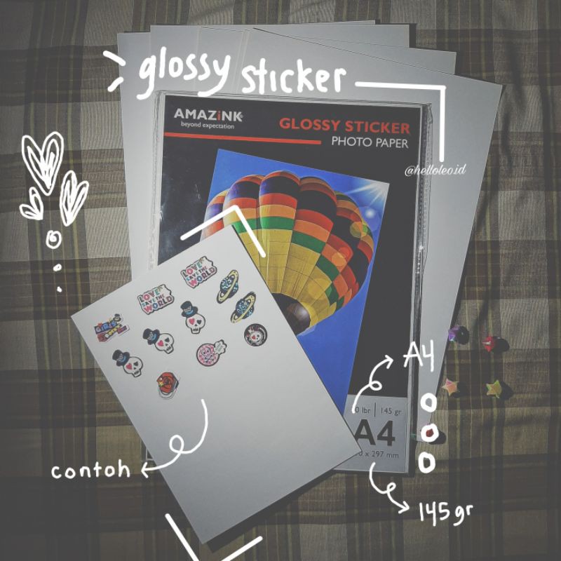 Jual Glossy Sticker Photo Paper A4 | Kertas Stiker lembaran | Shopee ...