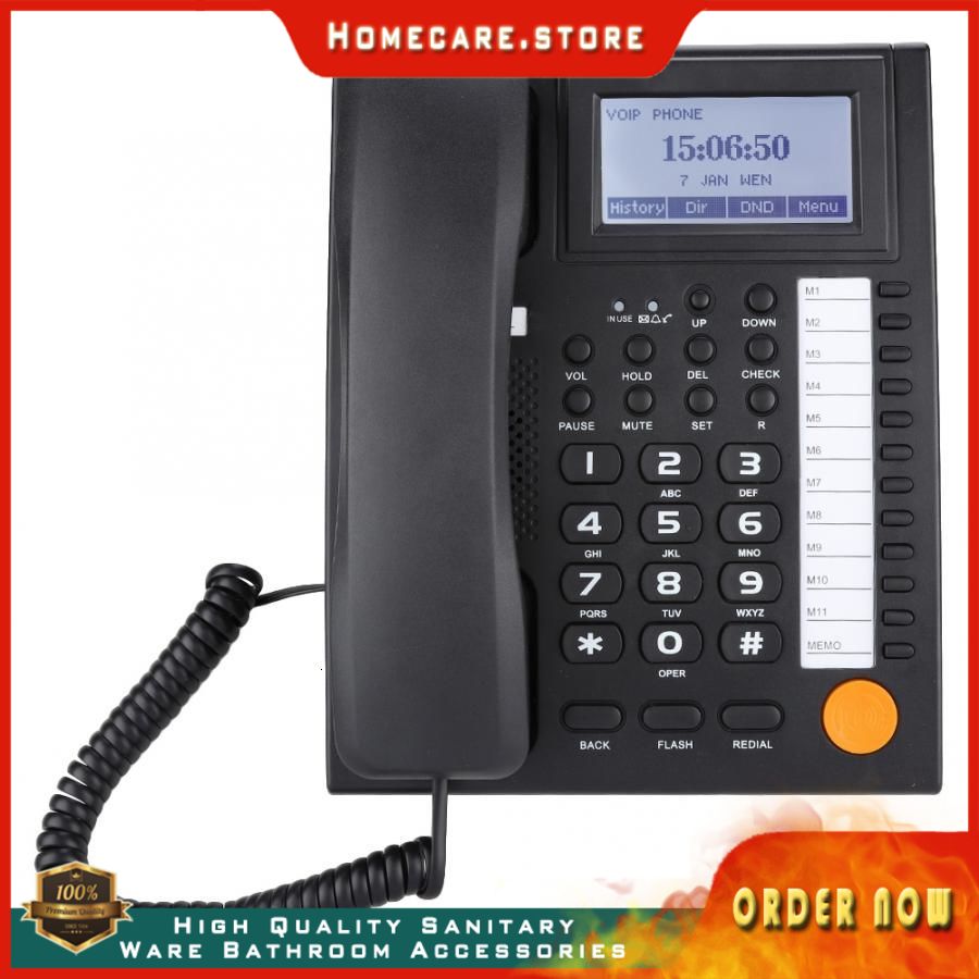 Jual Wall Mountable Telephone Desktop Corded Landline Phone with 11 ...