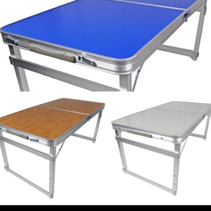 Jual MEJA LIPAT KOPER HPL ALUMINIUM / MEJA PORTABLE-KAKI KOTAK | Shopee Indonesia