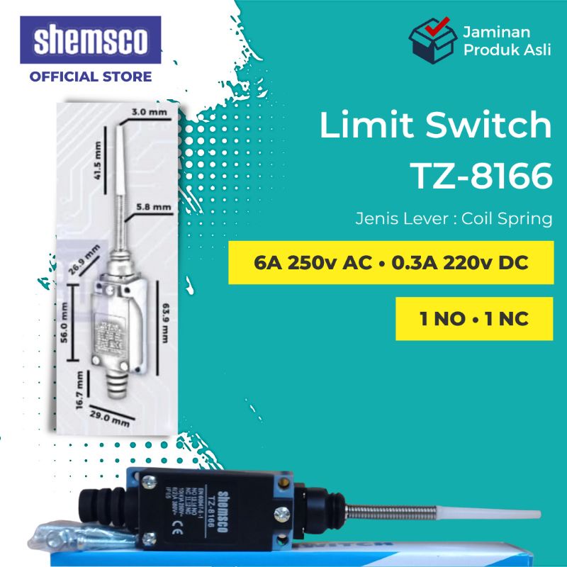 Jual 6A 250v TZ-8166 Limit Switch Saklar Push ON NO NC D4V-8166 Shemsco | Shopee Indonesia