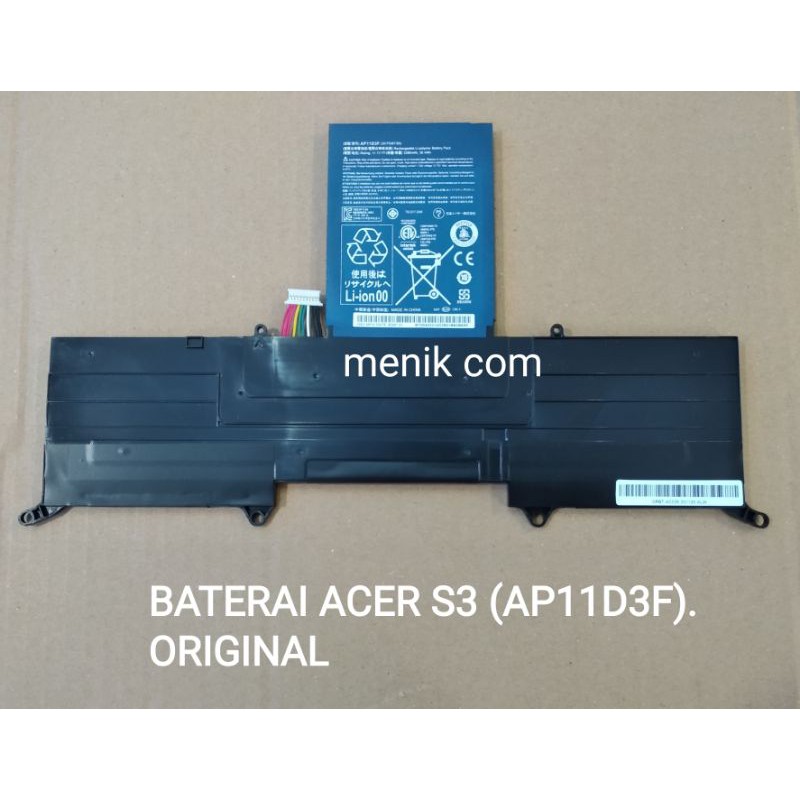 Jual BATERAI ACER Aspire S3-391, S3-951 (AP11D3F) (6 CELL) ORIGINAL ...