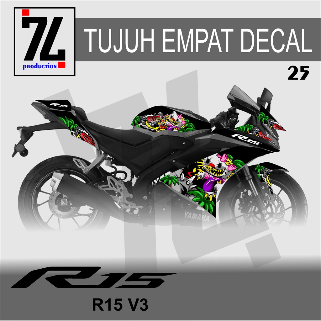 Jual Stiker Striping Variasi R15 V3 / Striping R15 VVA full Desain 7425 ...