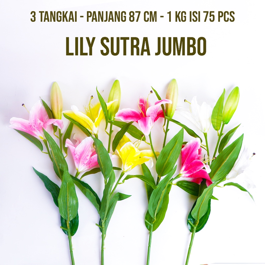 Jual [ 3 Tangkai ] Artifisial Bunga Lily Sutra Jumbo X3 / Artifisial ...