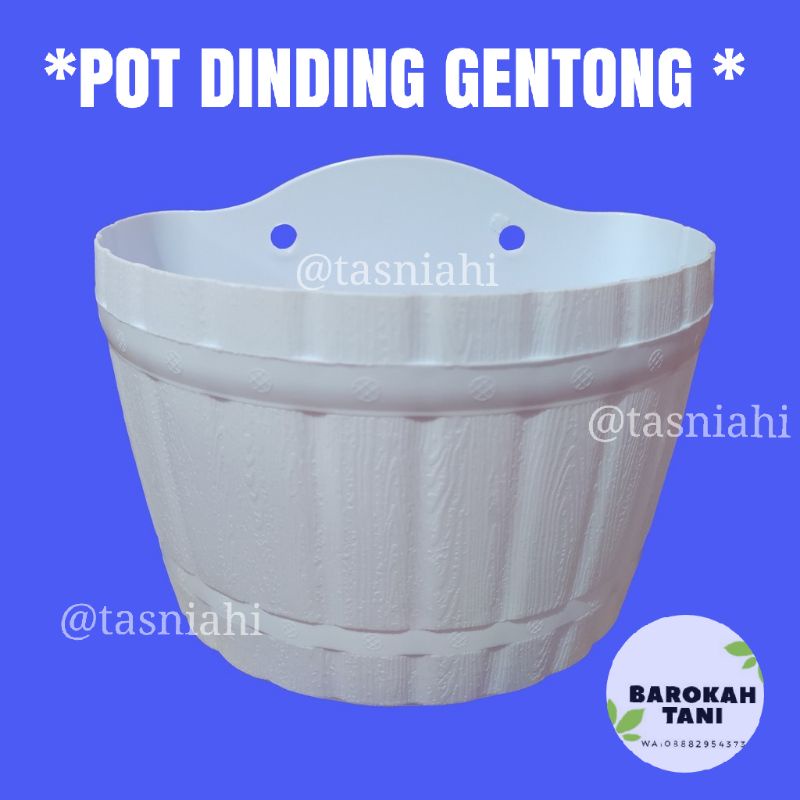 Jual Pot Dinding Putih Motif Gentong - Pot Bunga Tempel Bambu Eriko Pot ...
