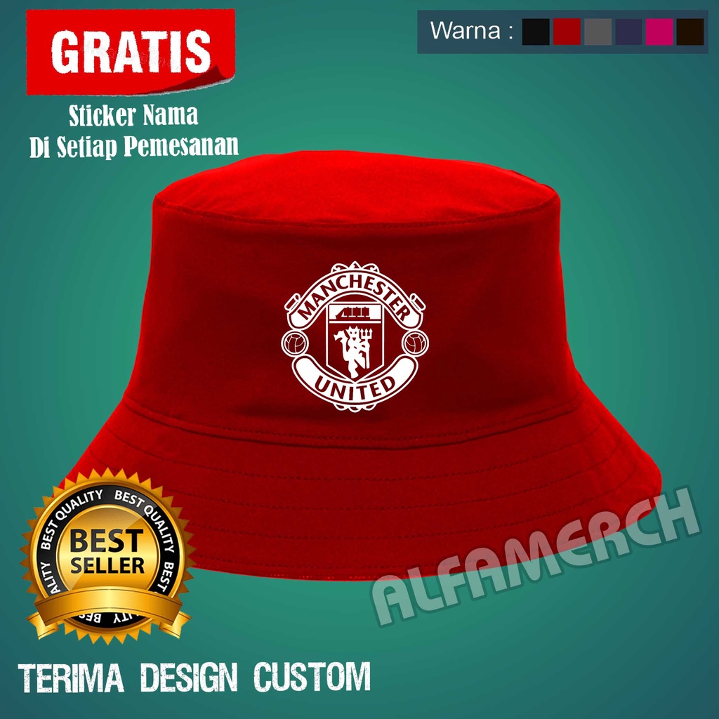 Jual Topi Bucket MU MANCHESTER UNITED Simple Keren Murah Pria dan ...
