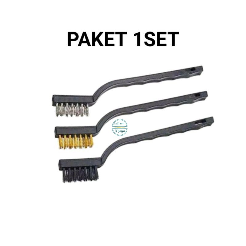 Jual Sikat Sepatu Detailing Brush Set 3 Pcs Sikat Wire Brush Insole ...