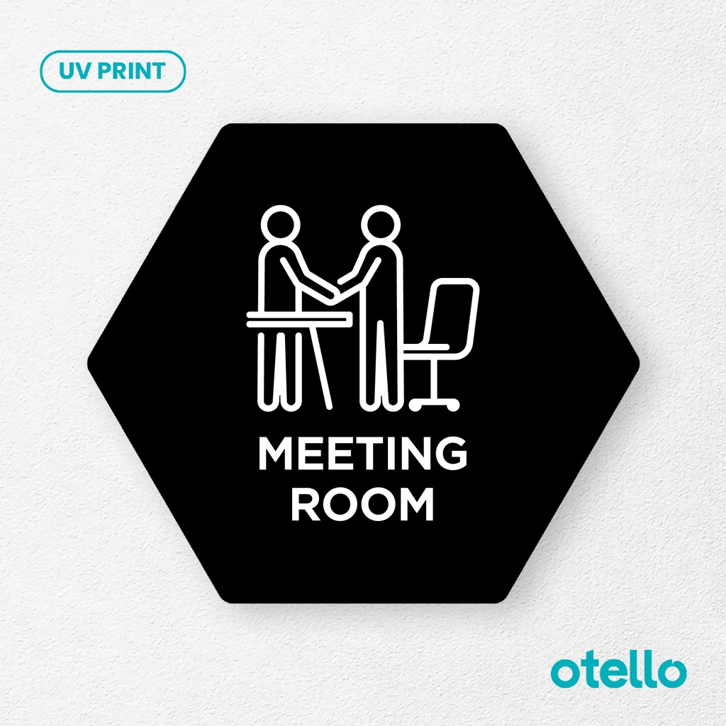 Jual Logo Meeting Room Sign Board Akrilik Tempel Signage Dinding Papan ...