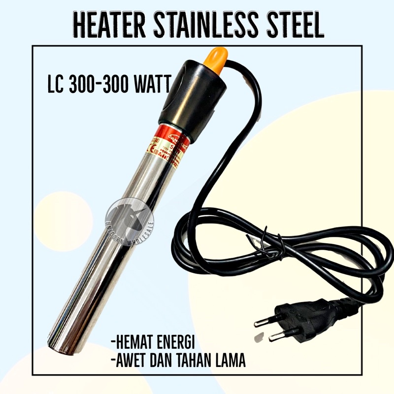 Jual HEATER STAINLESS STEEL ORIGINAL PEMANAS PENGHANGAT AIR AQUARIUM 25 ...