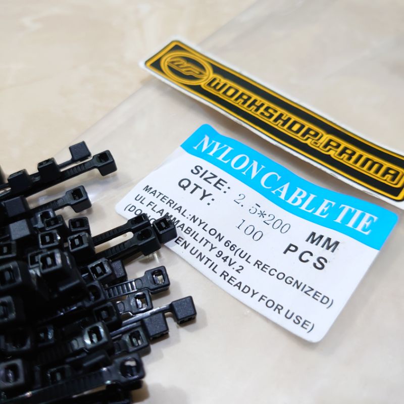 Jual Tali Kabel Tis Cable Ties insulock Insulok ripet 2,5 x 200mm 200 ...