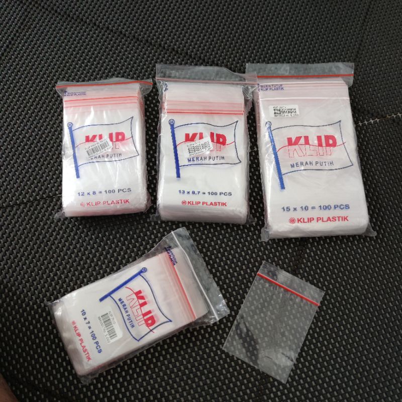 Jual kantonf plastik klip MERAH PUTIH 4x6 5x8 7x10 8x12 8,7x13 10x15 ...