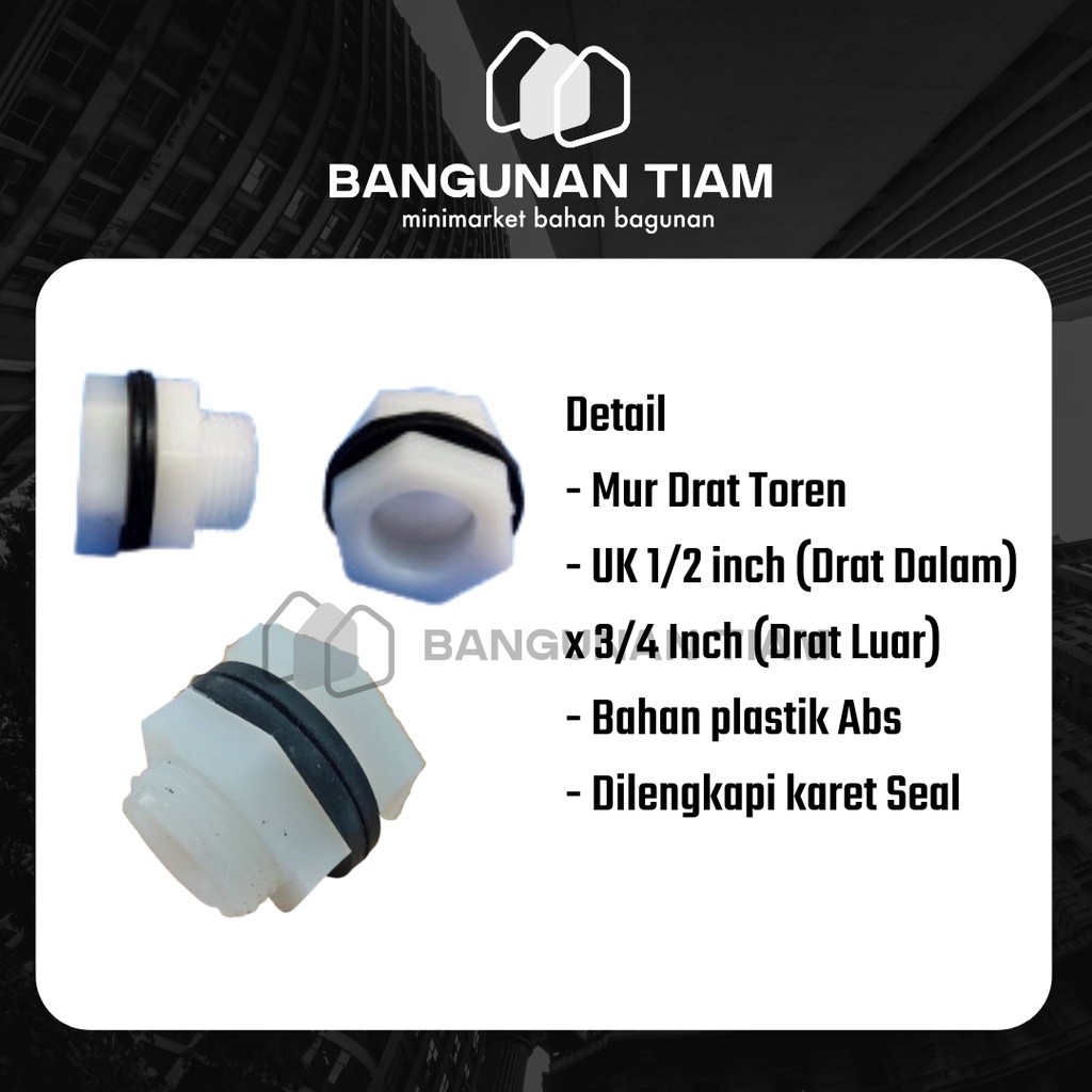 Jual SOCKET DRAT TOREN TANDON TANGKI AIR 1/2" Inch x 3/4" inch ~ MUR ...