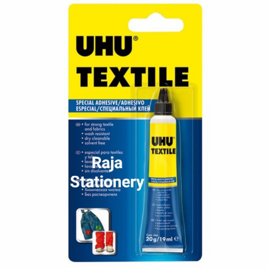 Jual UHU TEXTILE 19ML FABRIC GLUE / LEM KAIN BAJU TEKSTIL SEPATU UHU ...