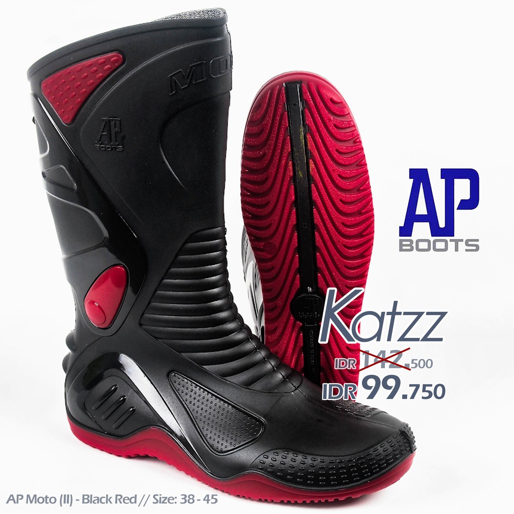 Jual Sepatu AP Boots MOTOR aman dan nyaman dari AP Boot Warna Merah ...