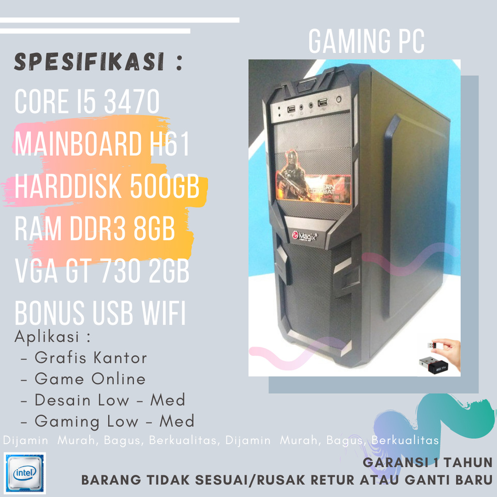Jual PC GAMING i5 3470 KOMPUTER CPU VGA GT 730 2GB RAM 8GB E32 | Shopee ...