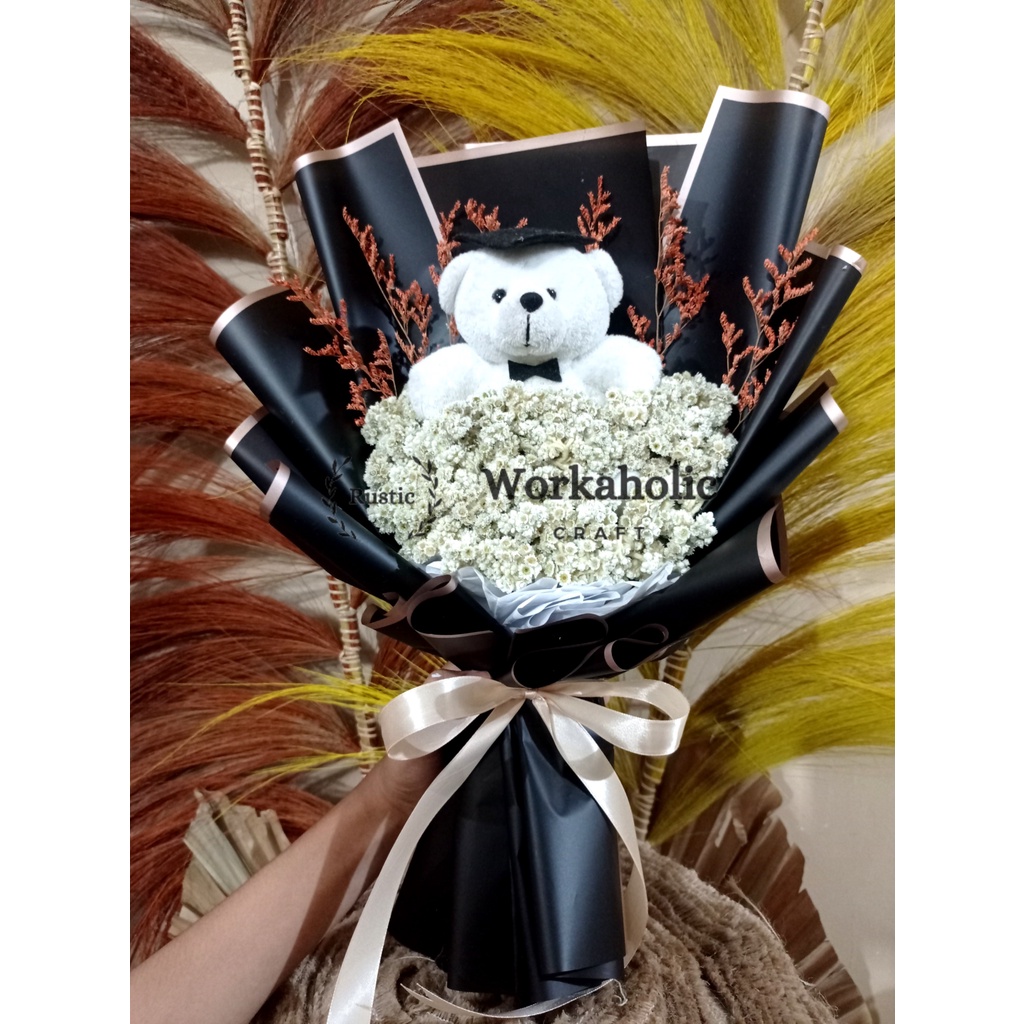 Jual Buket Bunga Kering Bouquet Dried Flower Bunga Edelweis Kado Wisuda ...